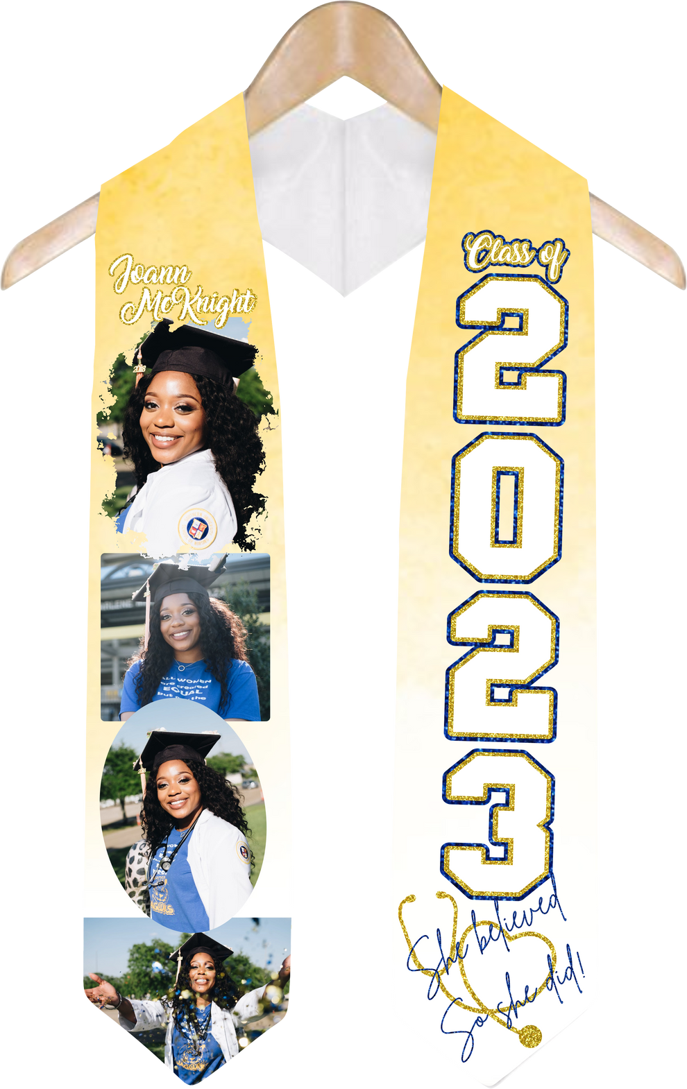 Custom 3D Sublimated Graduation Stole – Shine Universe Apparel & Décor
